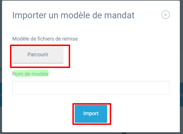 Gestion des mandats et des templates
